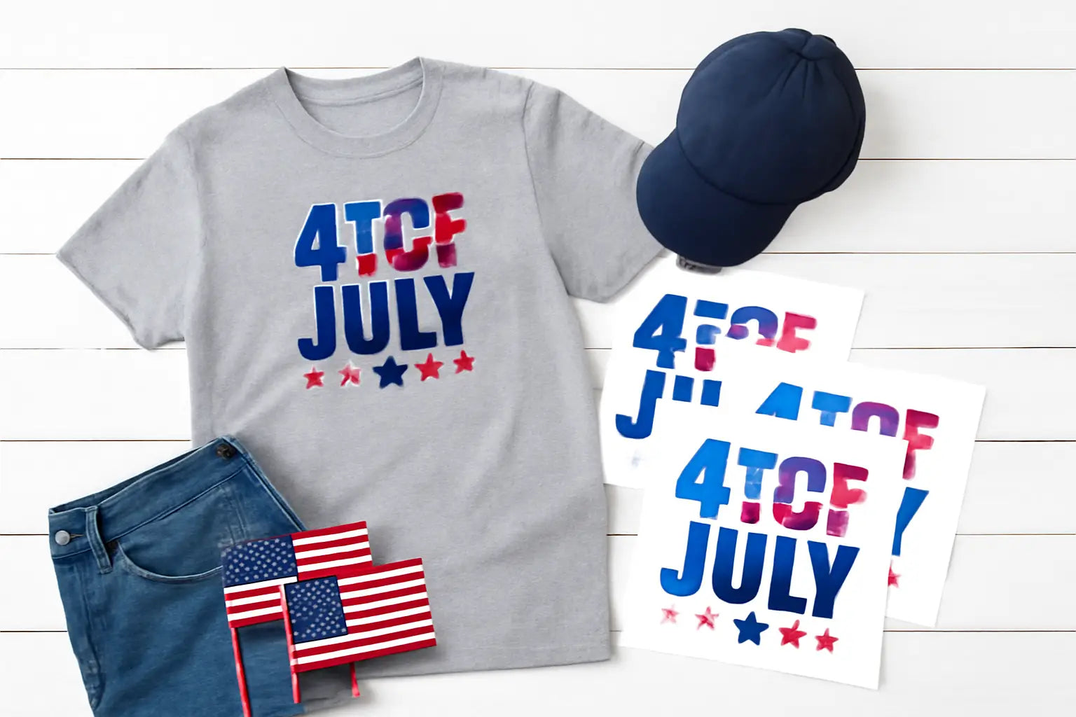 4th of July Custom Shirts with DTF Transfers for All